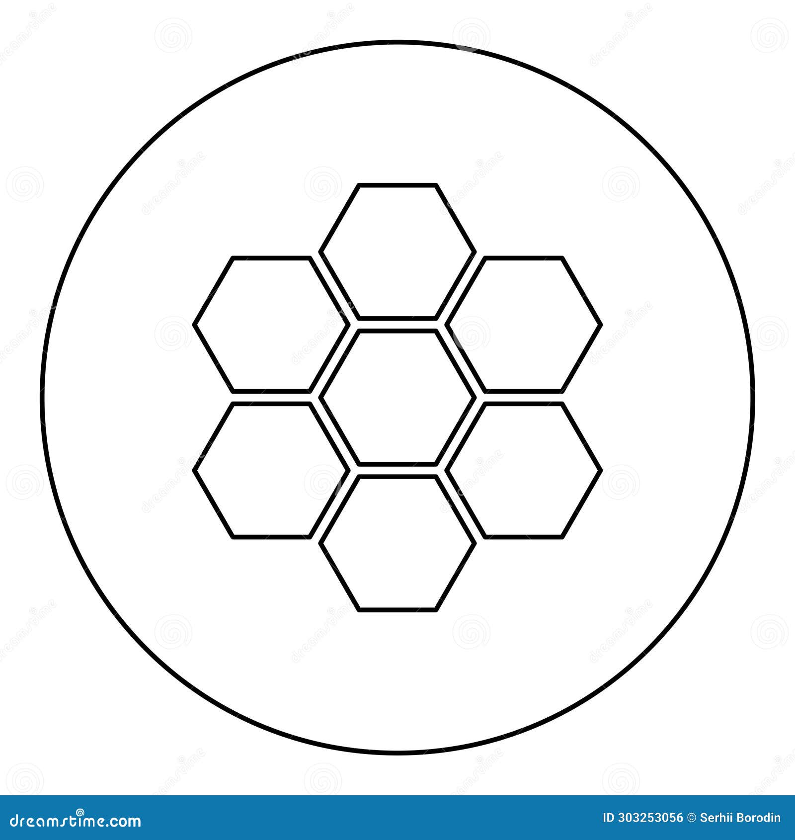 Hexagonal Technology Concept Hexagon Six Items Bee Sota Geometry Six ...