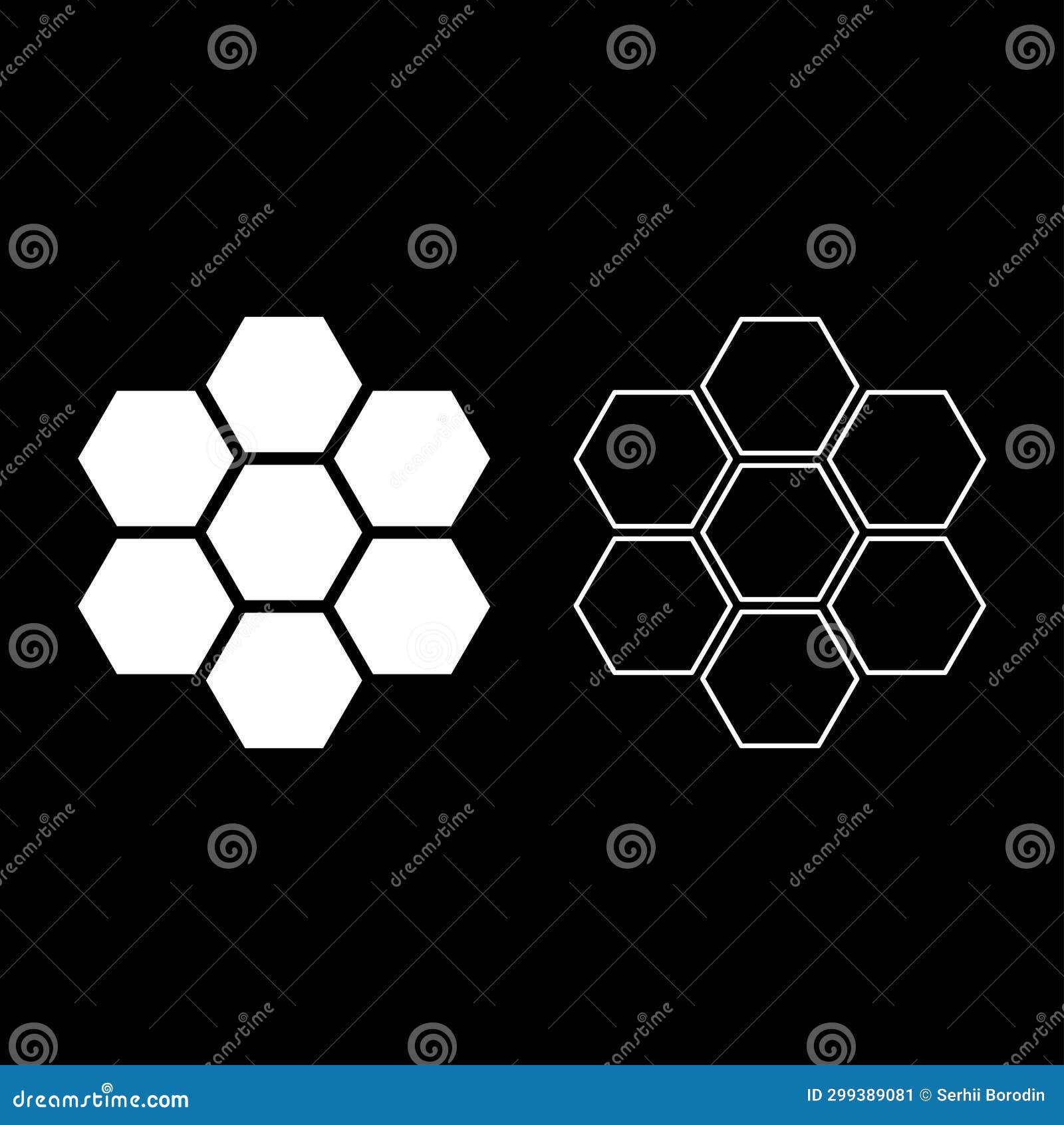 Hexagonal Technology Concept Hexagon Six Items Bee Sota Geometry Six ...