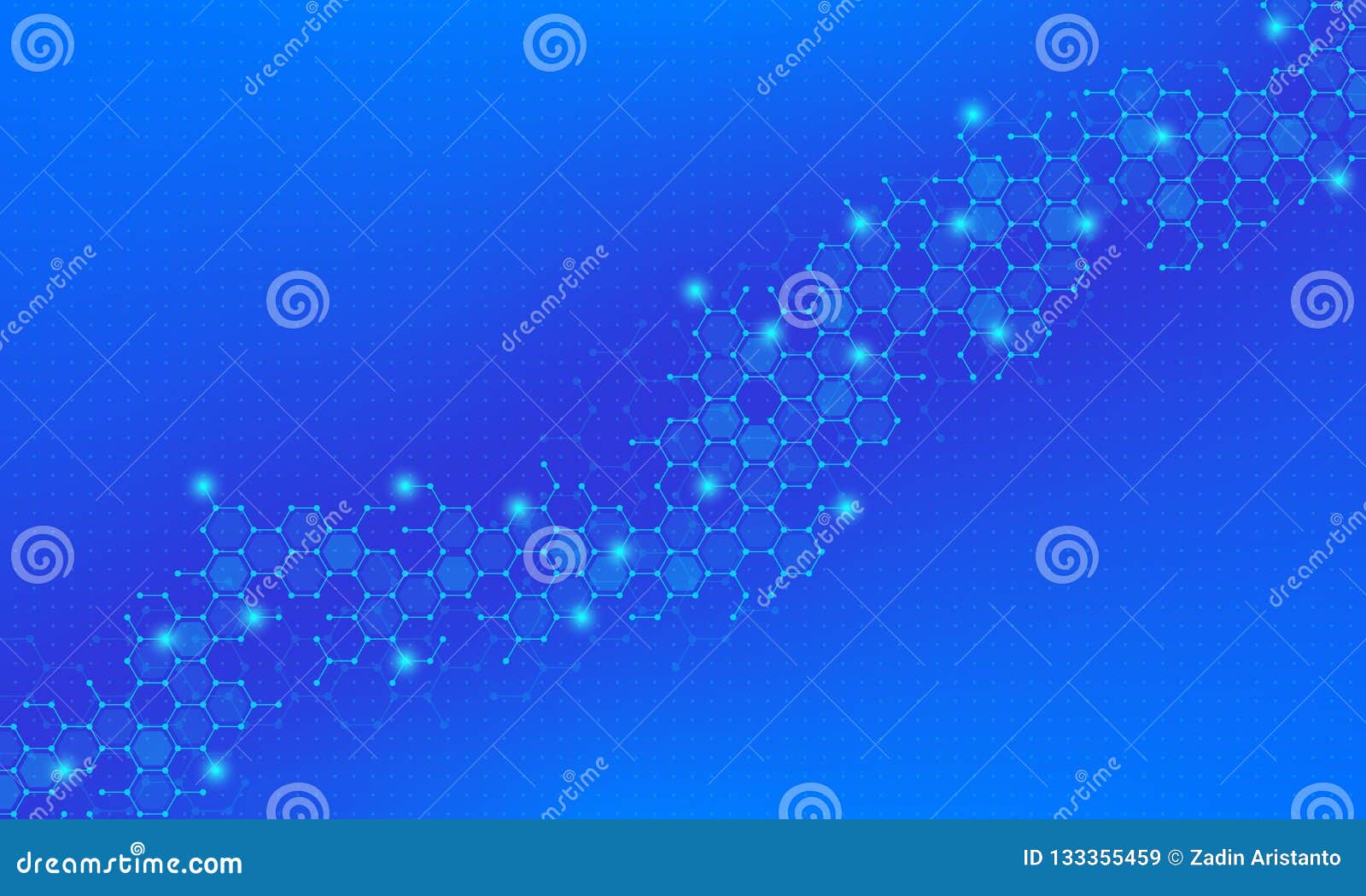 Hexagonal Technology Background Which Implies Connecting Cartoon Vector ...