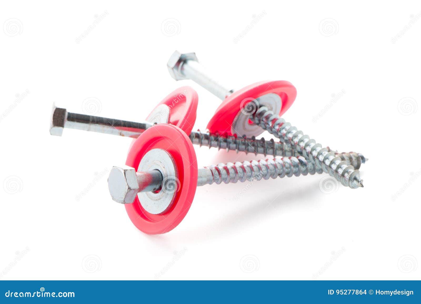 Hexagonal Threaded Steel Bolts or Screws Stock Photo - Image of product ...