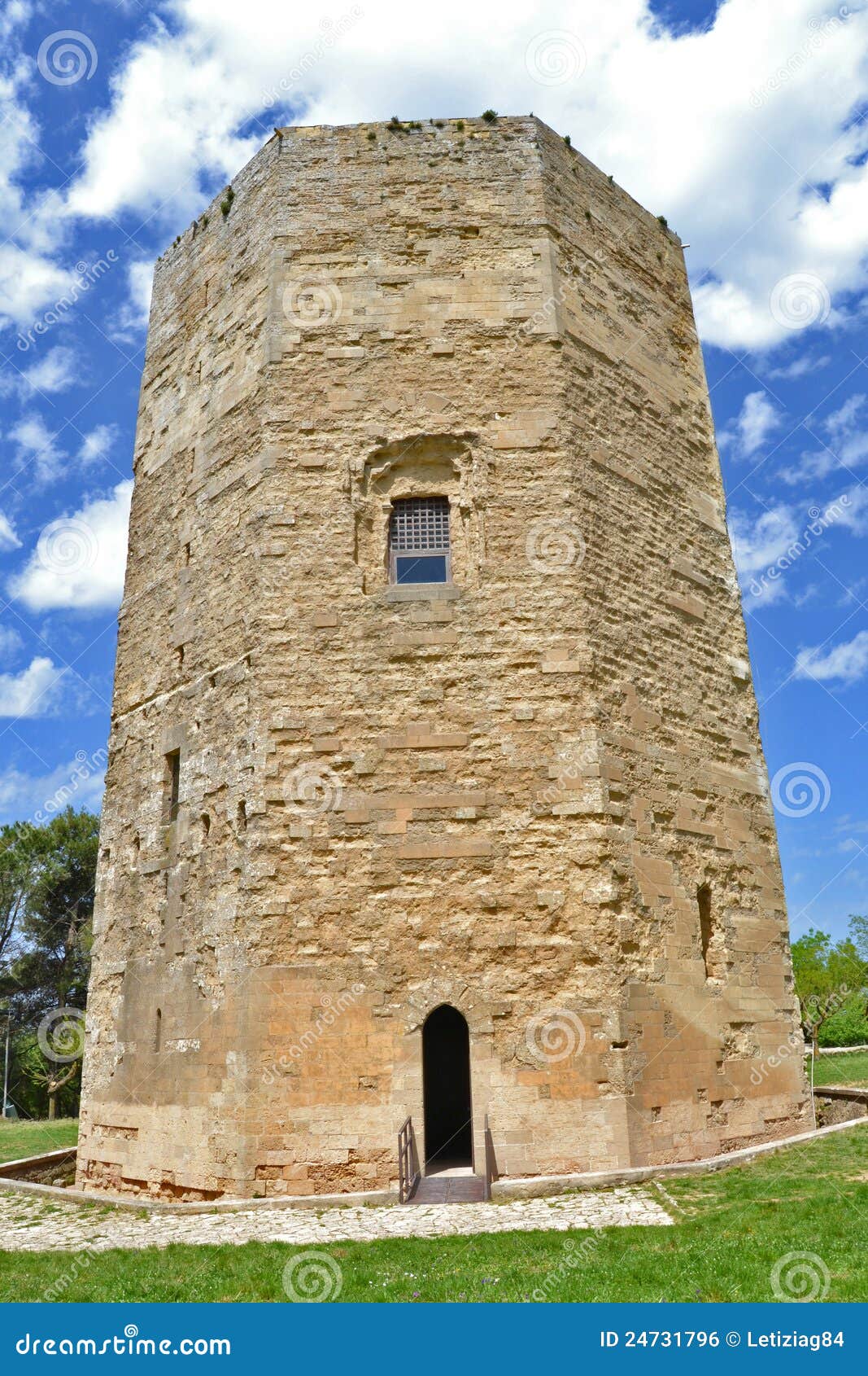 Hexagonal tower, Enna stock photo. Image of city, fortress - 24731796