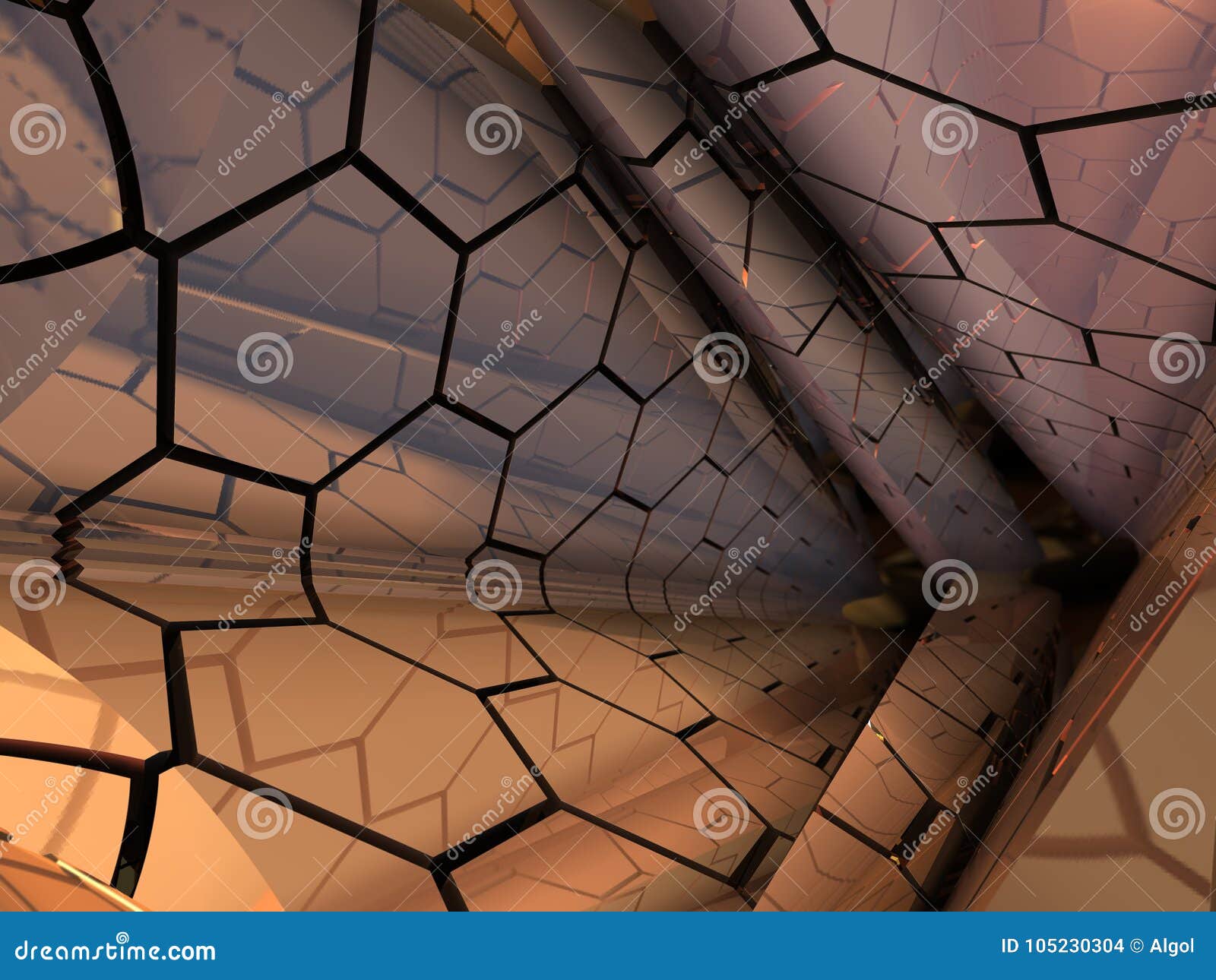 Hexagonal Tubes Abstract Fractal Design Stock Illustration ...