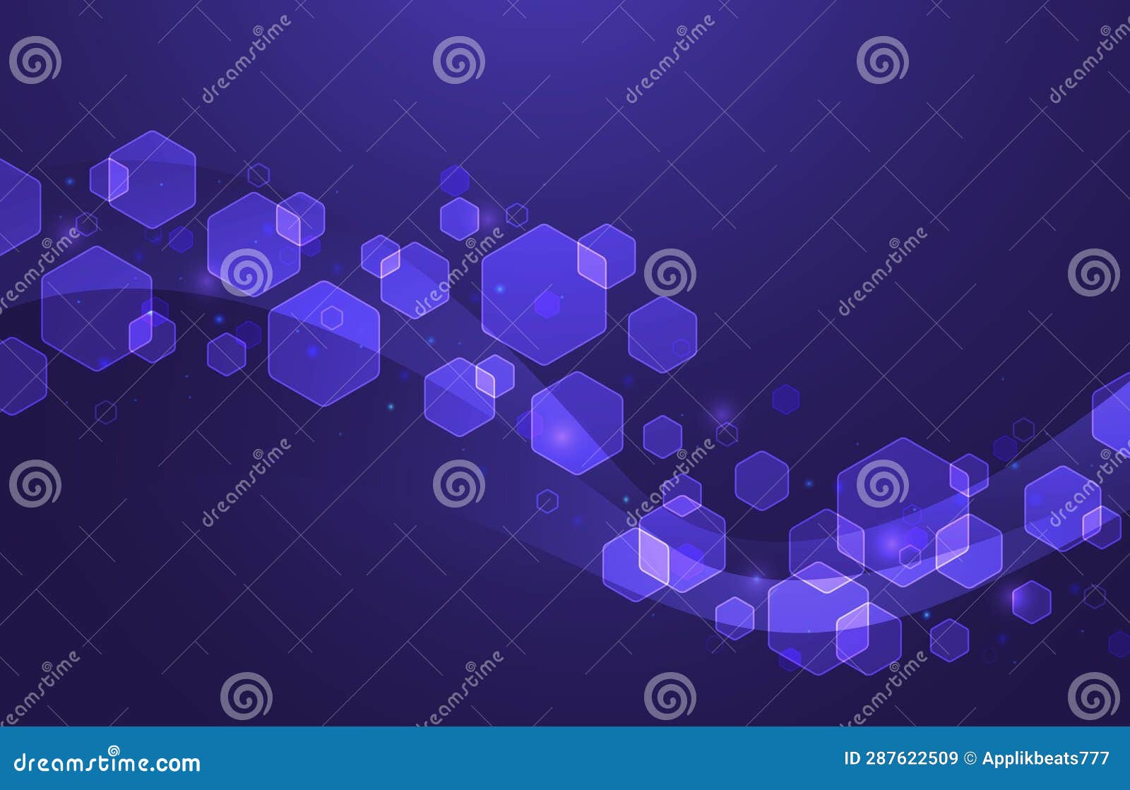 Hexagonal Wave Structure. Futuristic Geometric Molecular Cells ...