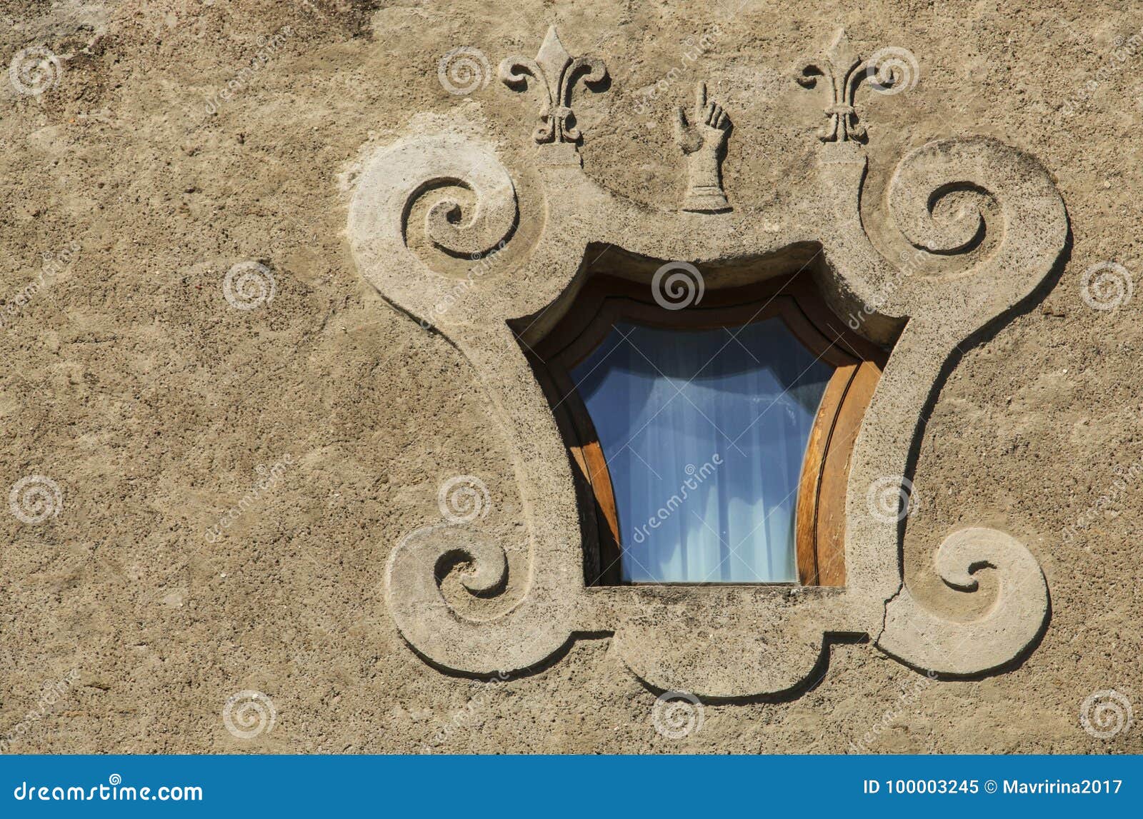 Hexagonal Window in One of the Houses of Rome, Italy Stock Image ...