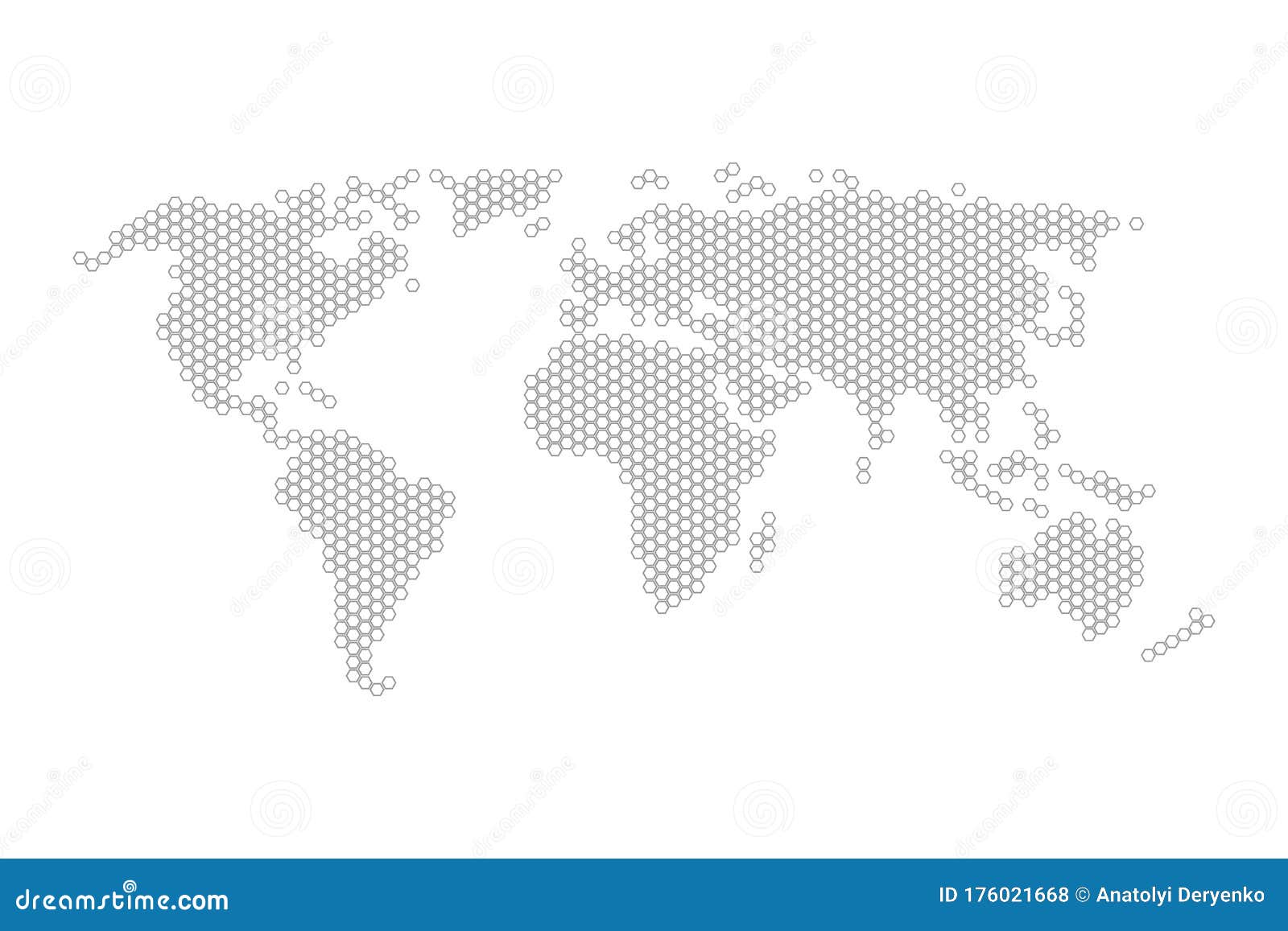 Hexagonal World Map Vector Illustration Flat Design. Stock Vector ...