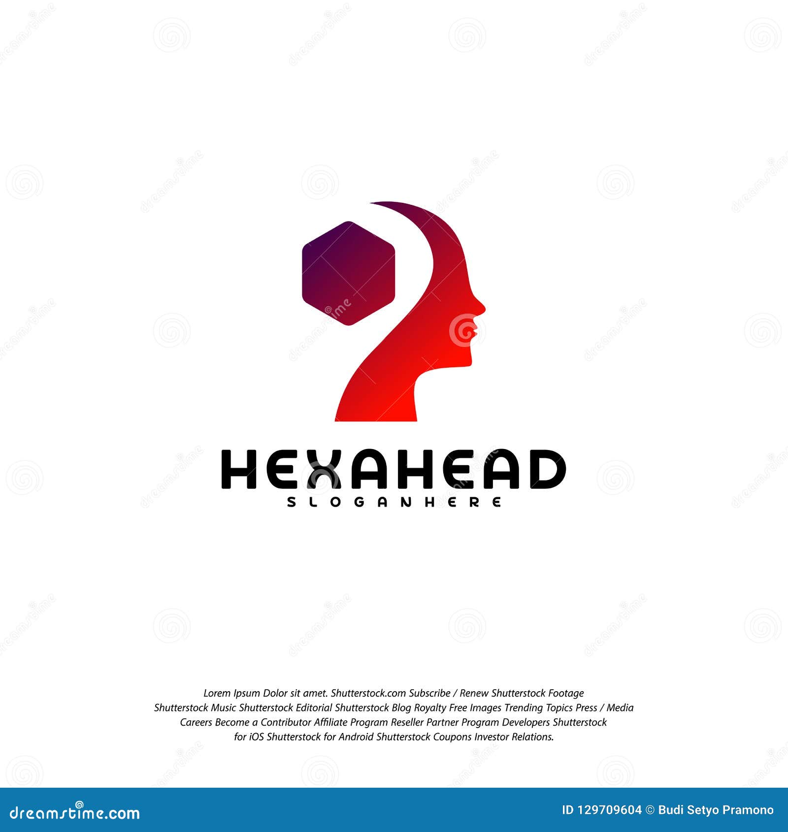 Hexagone Head Logo Vector, Head Intelligence Logo Designs Concept ...