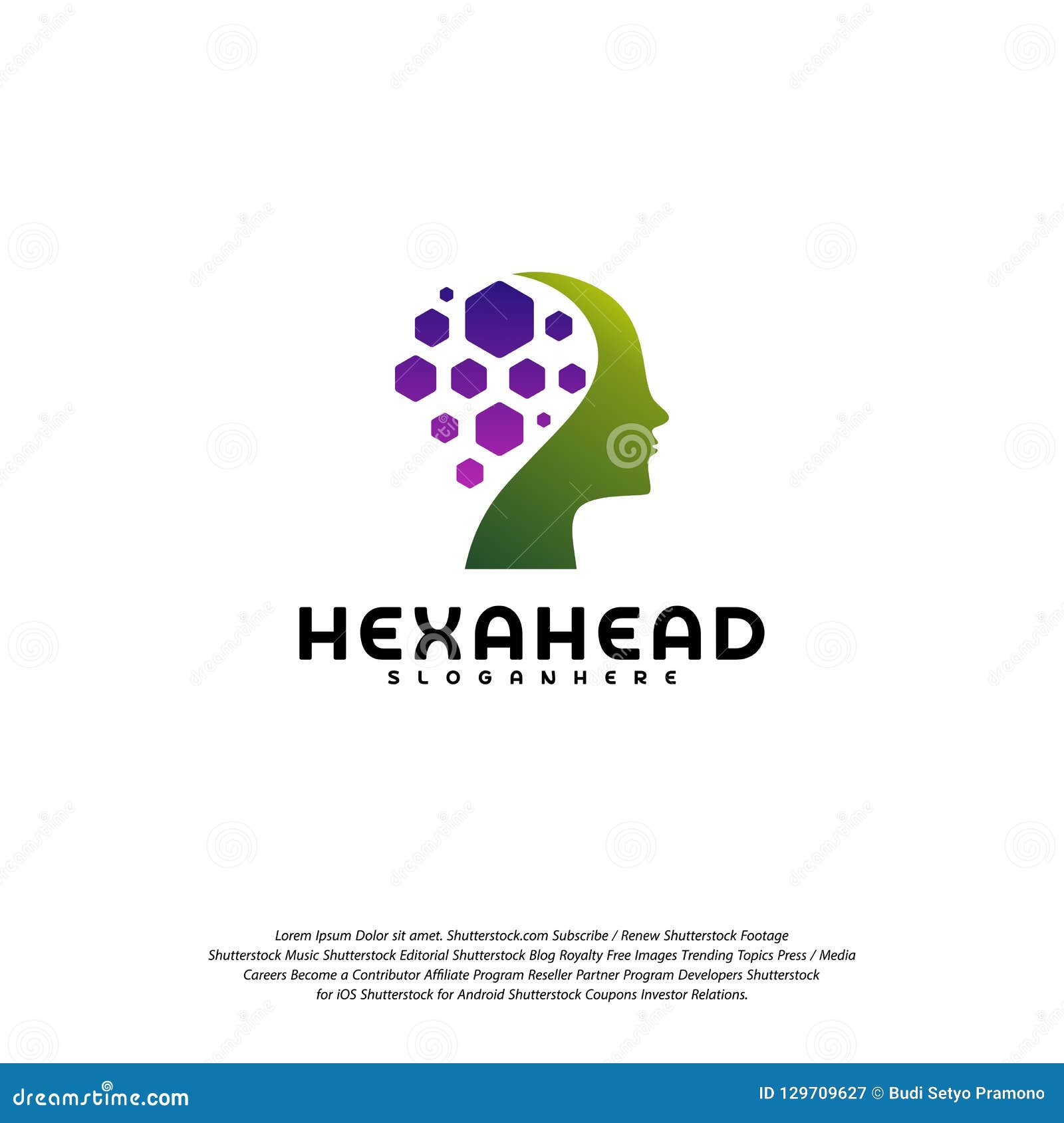 Hexagone Head Logo Vector, Head Intelligence Logo Designs Concept ...