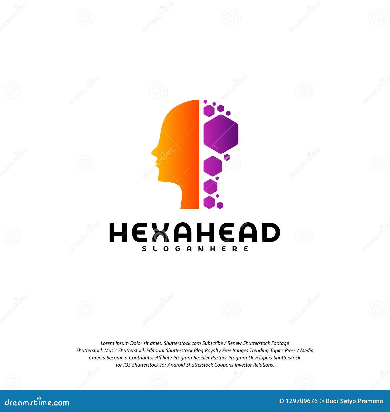 Hexagone Head Logo Vector, Head Intelligence Logo Designs Concept ...