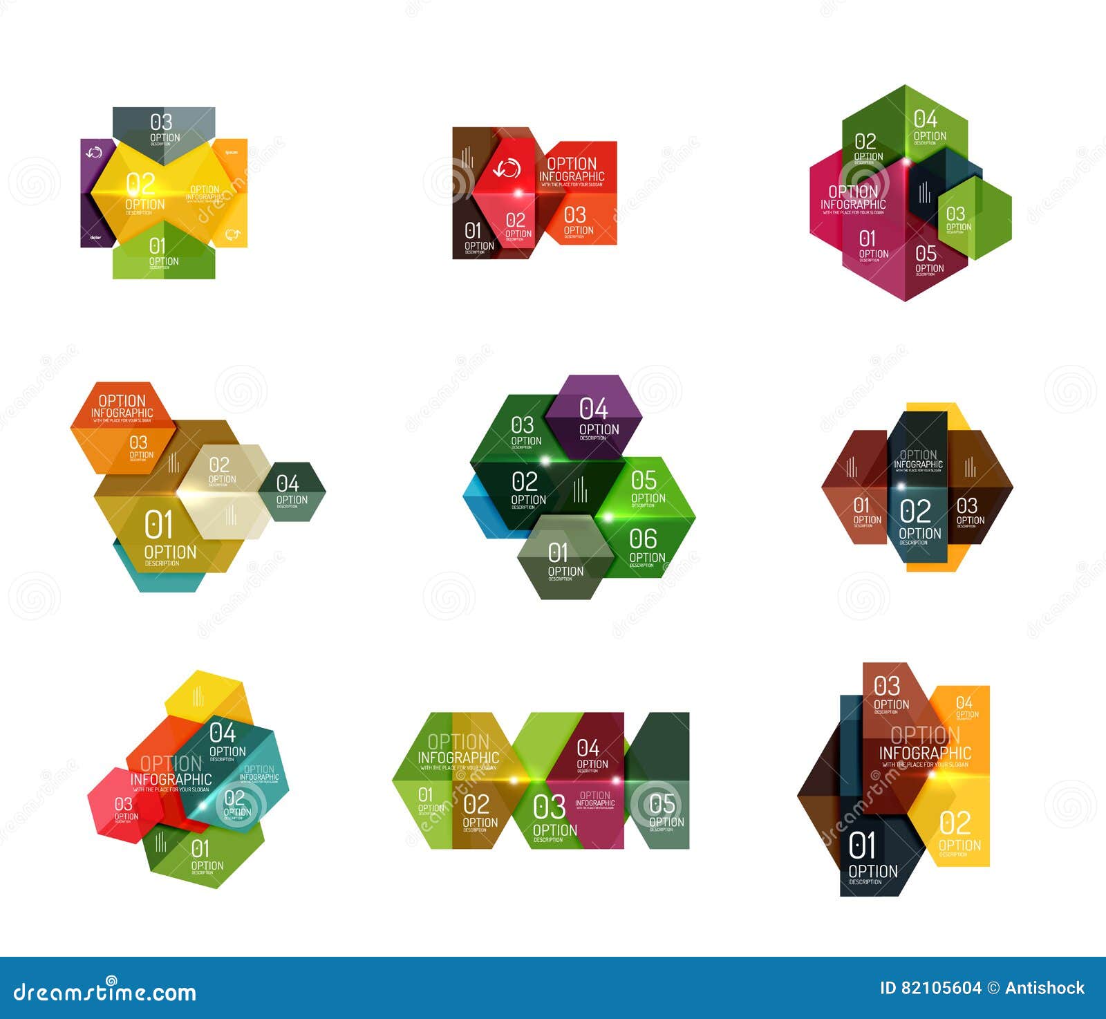 Hexagone Infographic Diagram Templates Vector Illustration ...