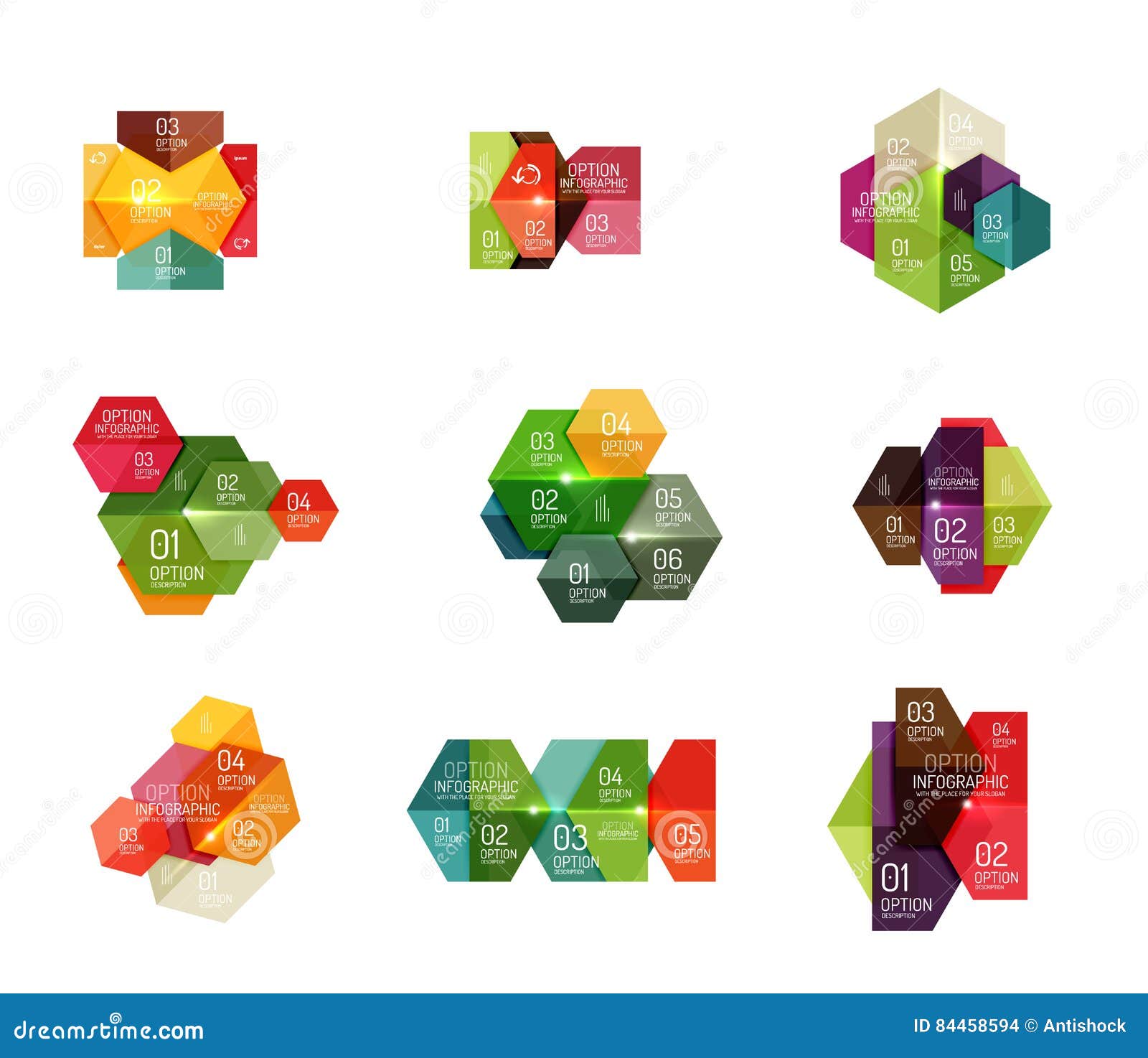 Hexagone Infographic Diagram Templates Vector Illustration ...