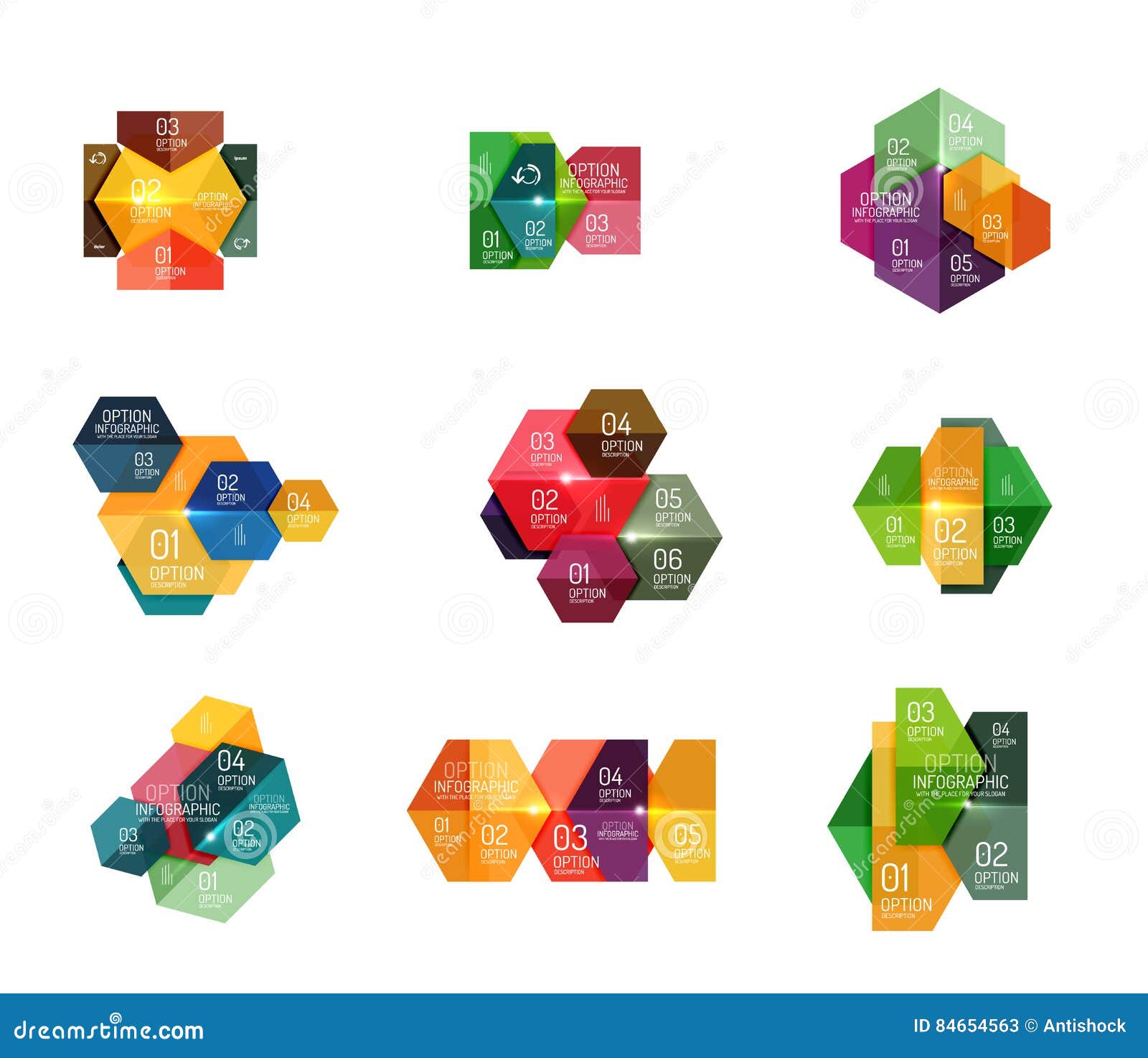 Hexagone Infographic Diagram Templates Cartoon Vector | CartoonDealer ...