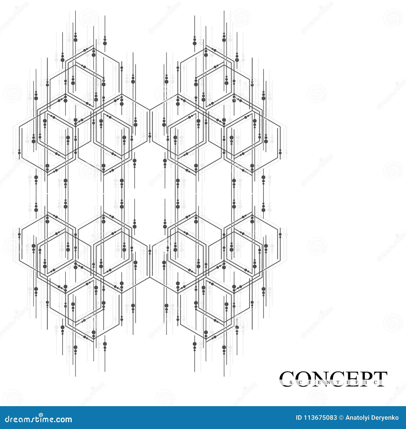 Hexagons Abstract Background. Geometric Science and Technology Motion ...