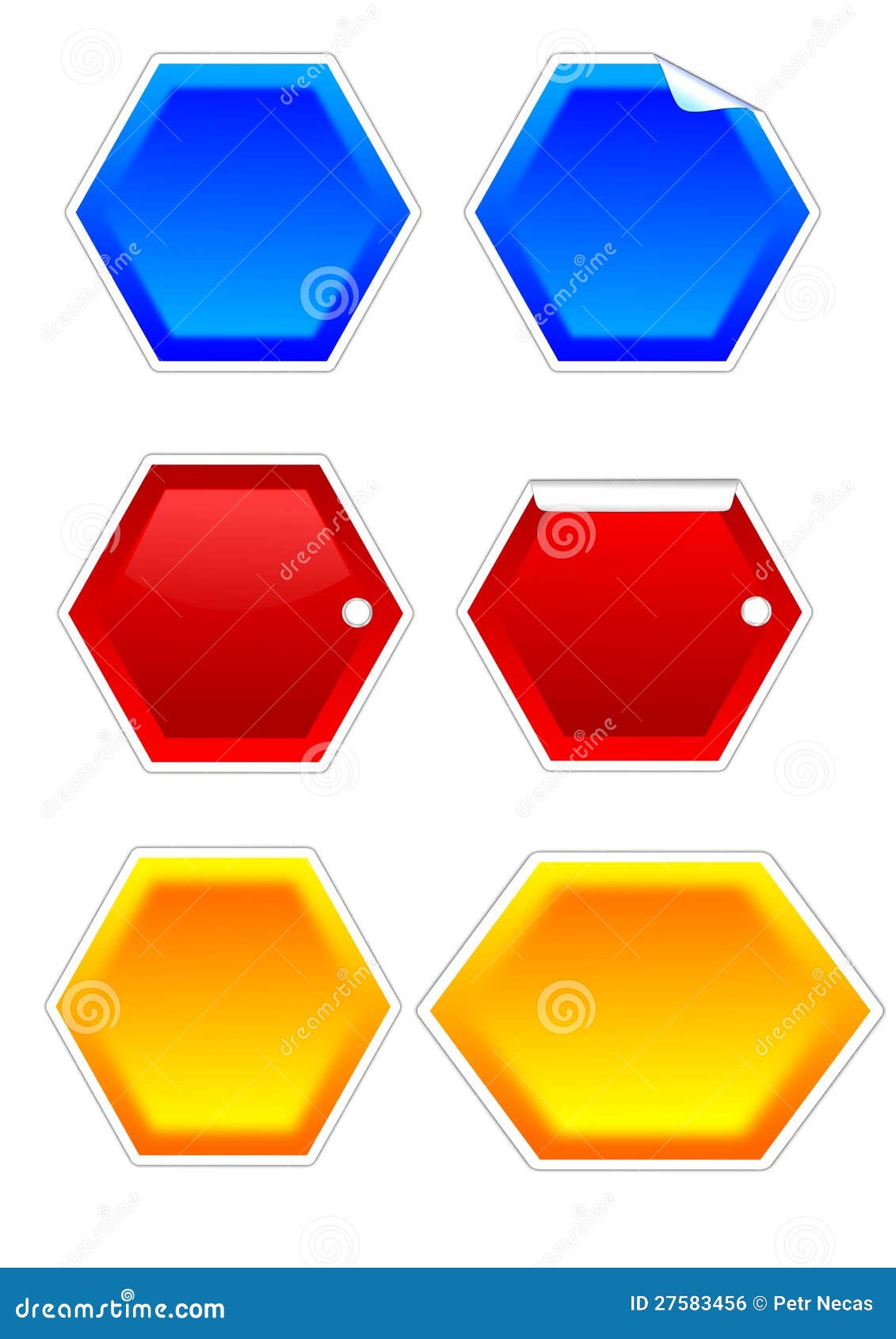 Hexagons as labels stock illustration. Illustration of sign - 27583456