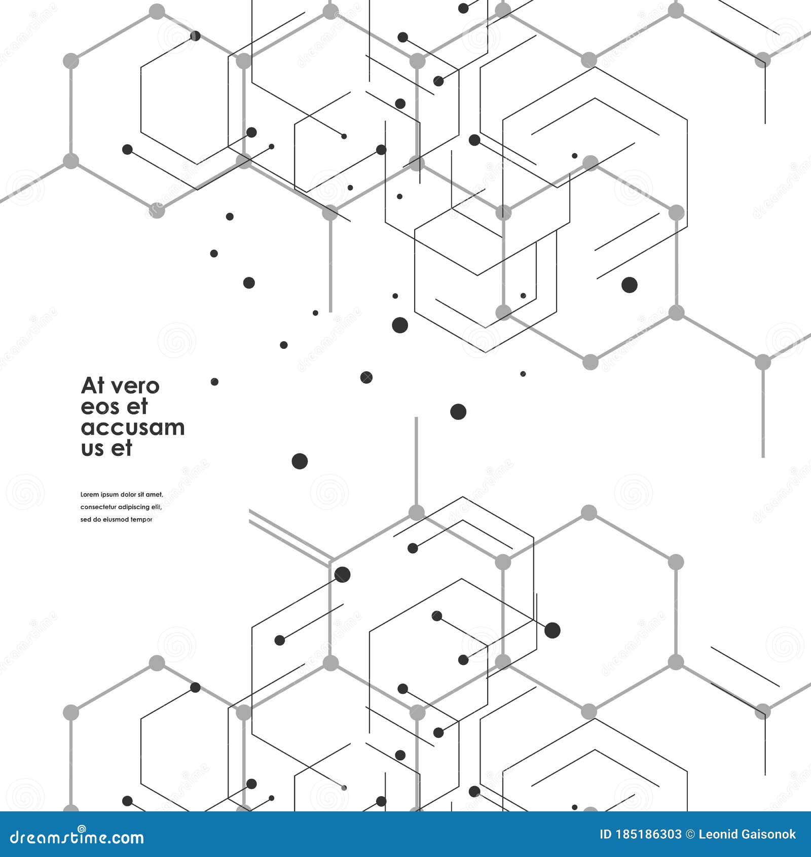 Hexagons Connect Abstract Background. Geometric Science and Technology ...