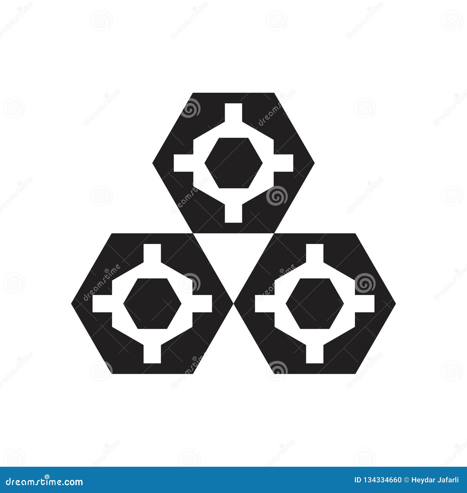 Hexagons Icon Vector Sign and Symbol Isolated on White Background ...