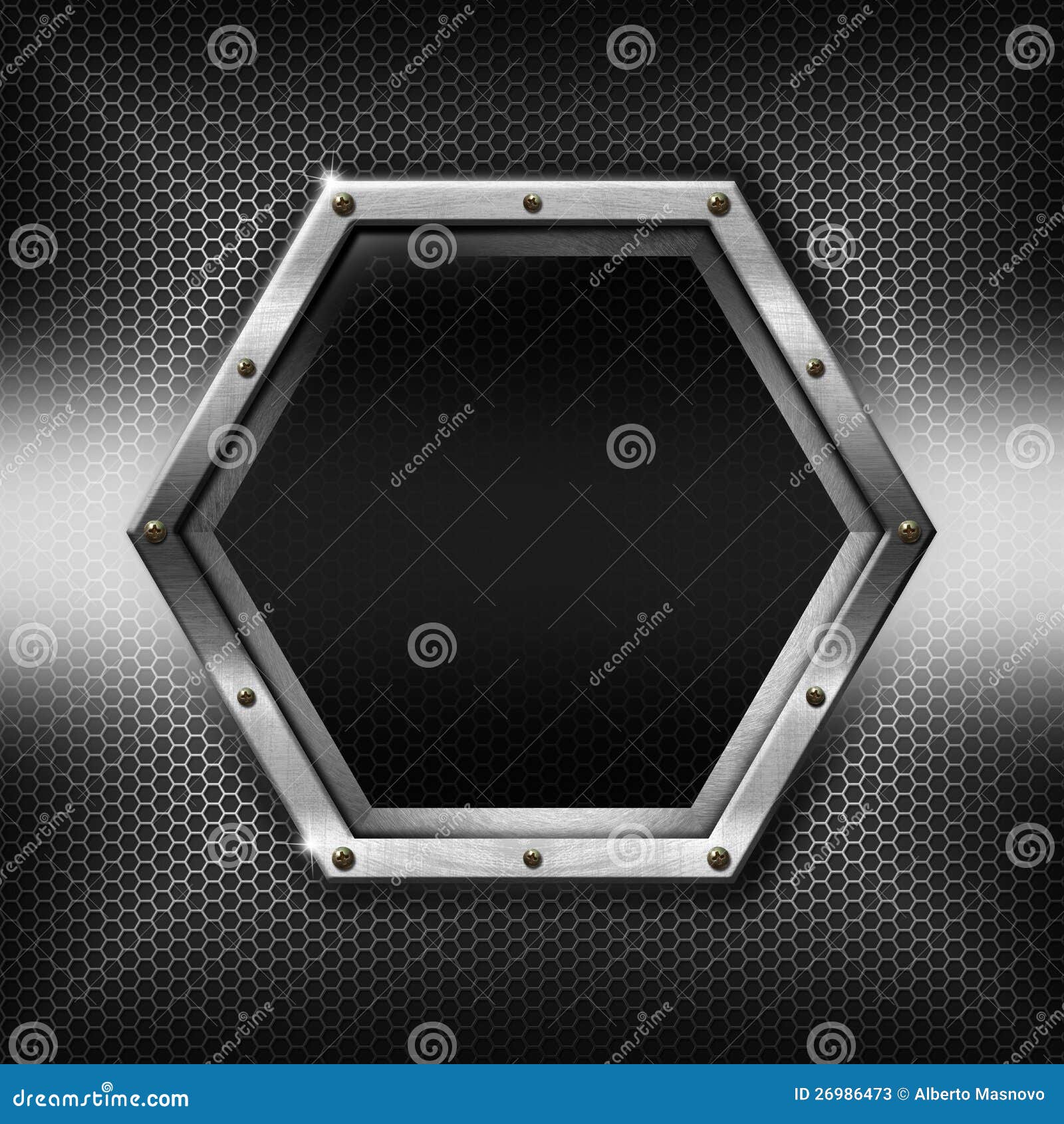 Hexagons Metal Template with Hexagonal Metal Frame Stock Illustration ...