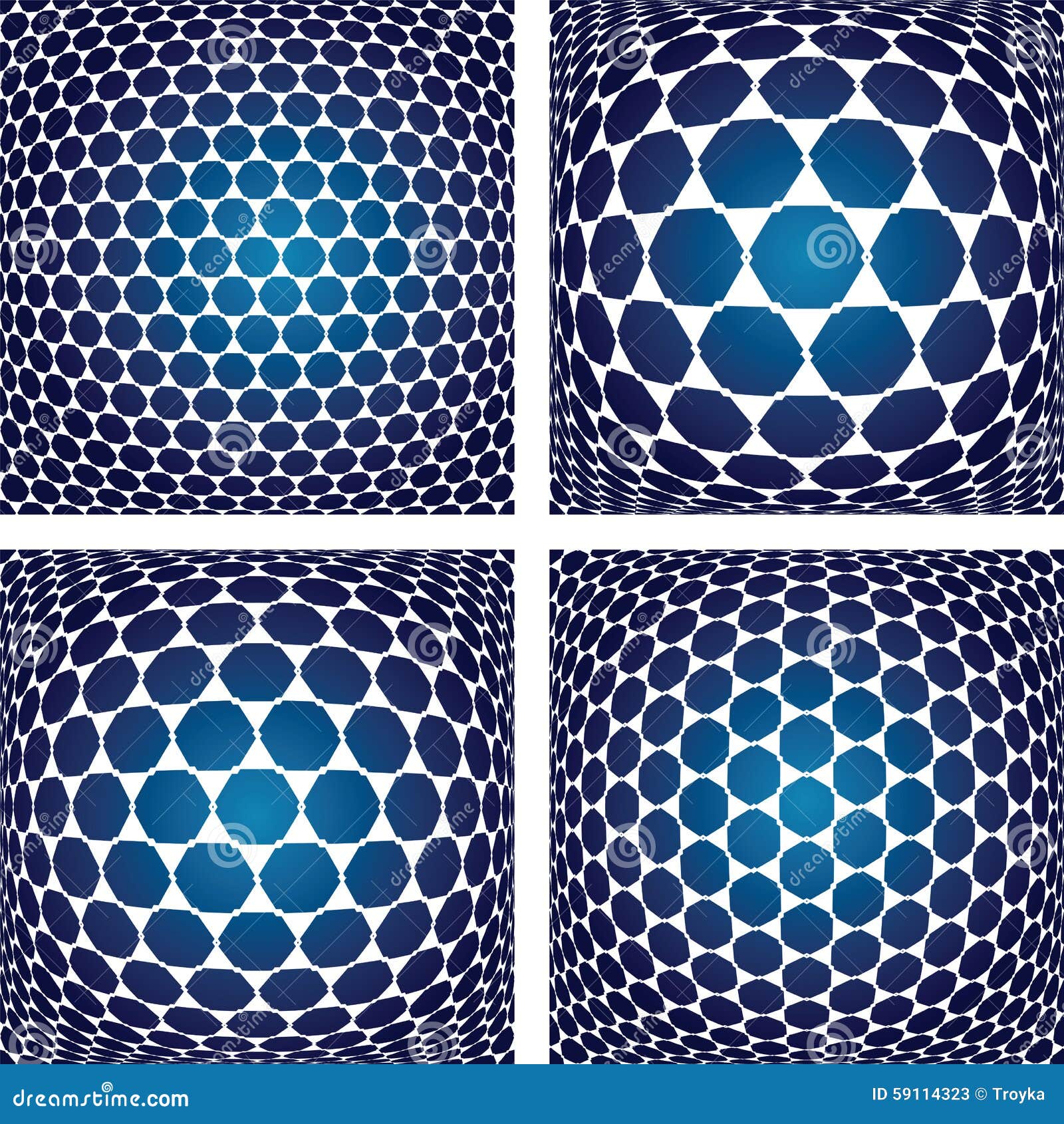 Hexagons Patterns. Geometric Backgrounds Set. Vector Illustration ...