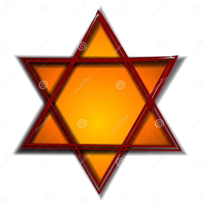 Hexagram Symbol in Red Gold Stock Illustration - Illustration of colors ...