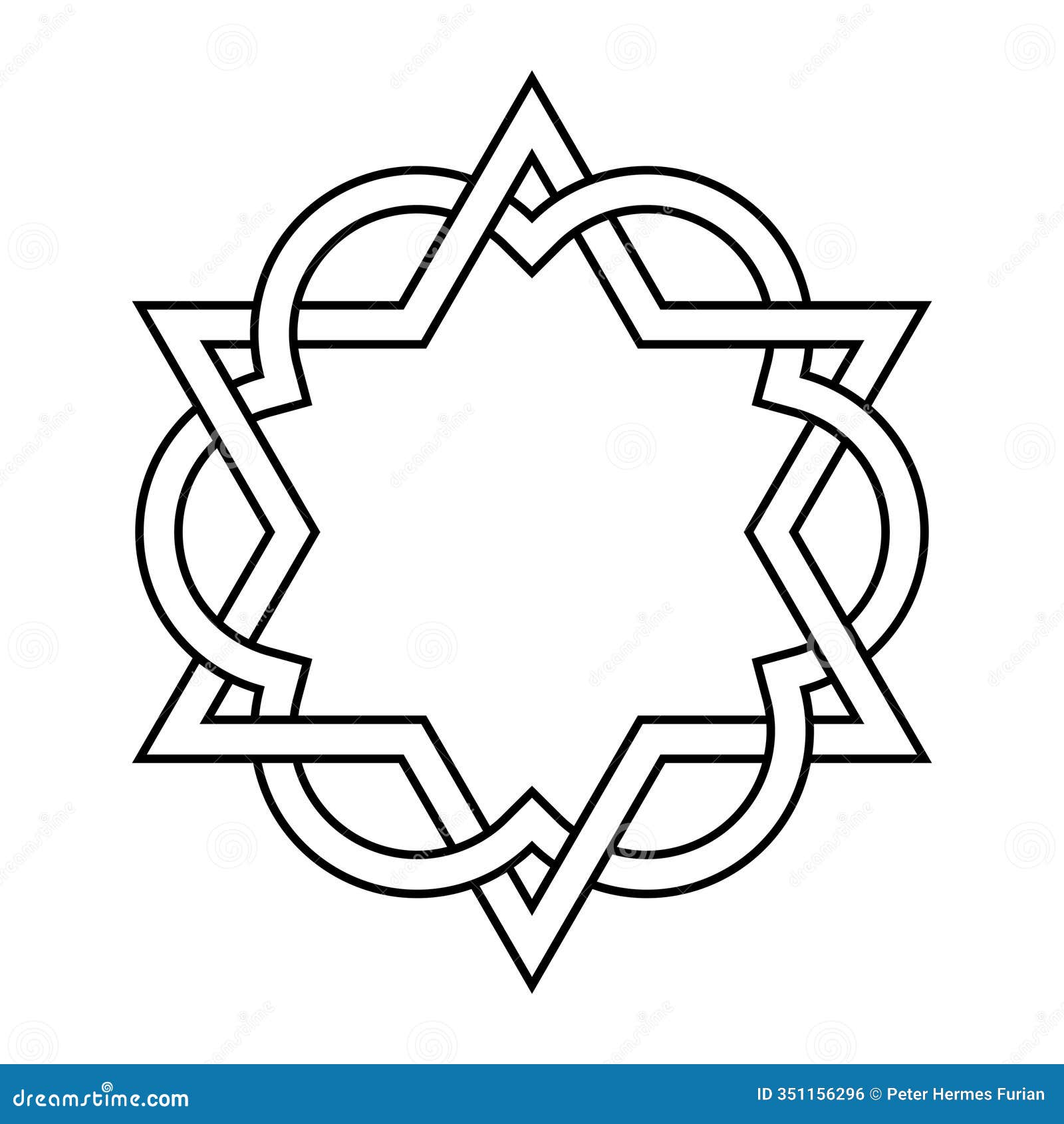 Interlaced Hexagram and Sixfoil, Six-pointed Star, Interwoven with ...