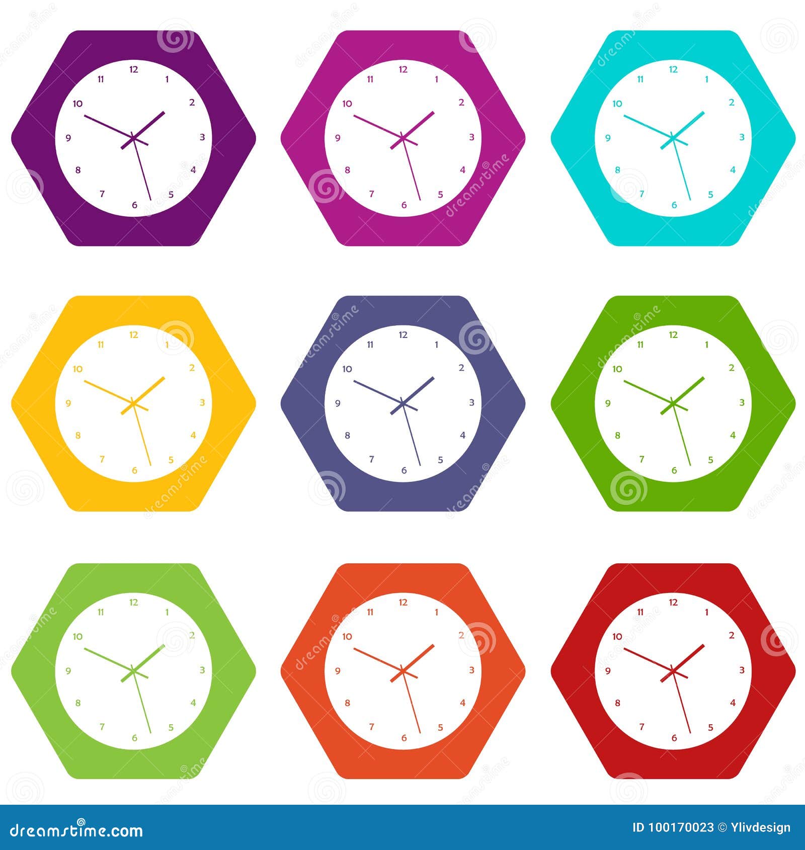 Hexahedron Determinado Del Color Del Icono Del Reloj Ilustración del ...