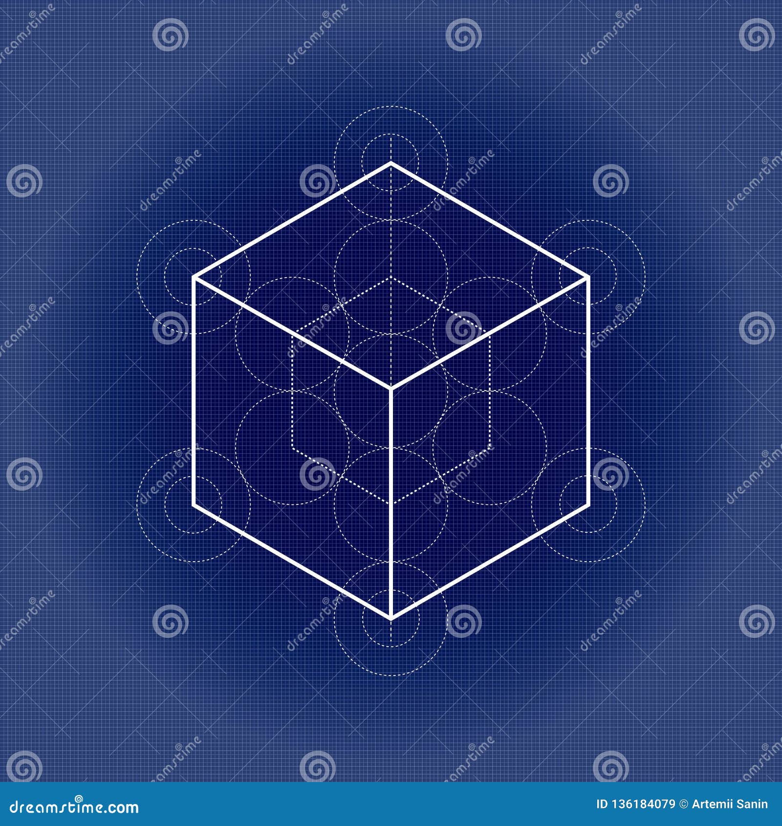 Hexahedron from Metatrons Cube, Sacred Geometry Vector Illustration on ...