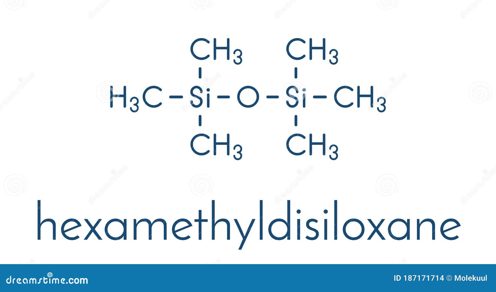 Hexamethyldisiloxane HDMSO Organosilicon Solvent Molecule. Skeletal ...