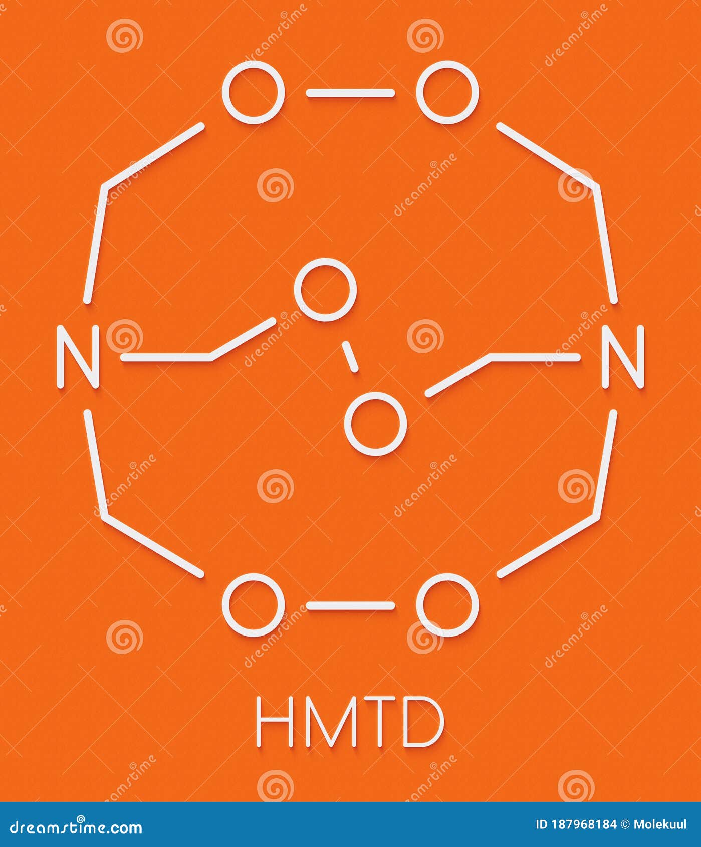 Hexamethylene Triperoxide Diamine HMTD Explosive Molecule. Skeletal ...