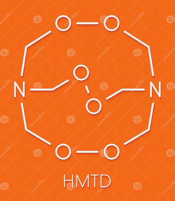 Hexamethylene Triperoxide Diamine HMTD Explosive Molecule. Skeletal ...