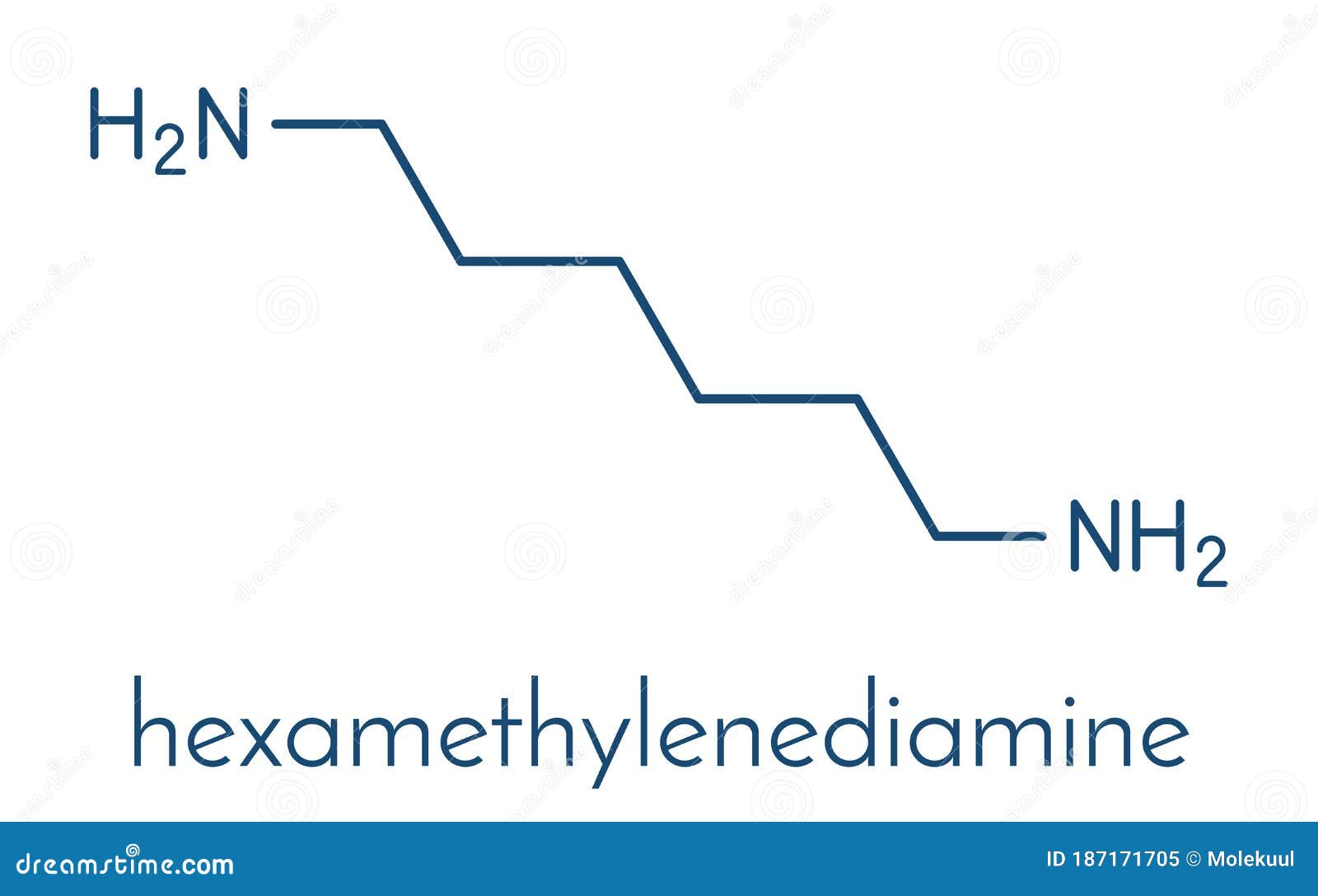 Hexamethylenediamine, Nylon Polyamide Building Block. Skeletal Formula ...