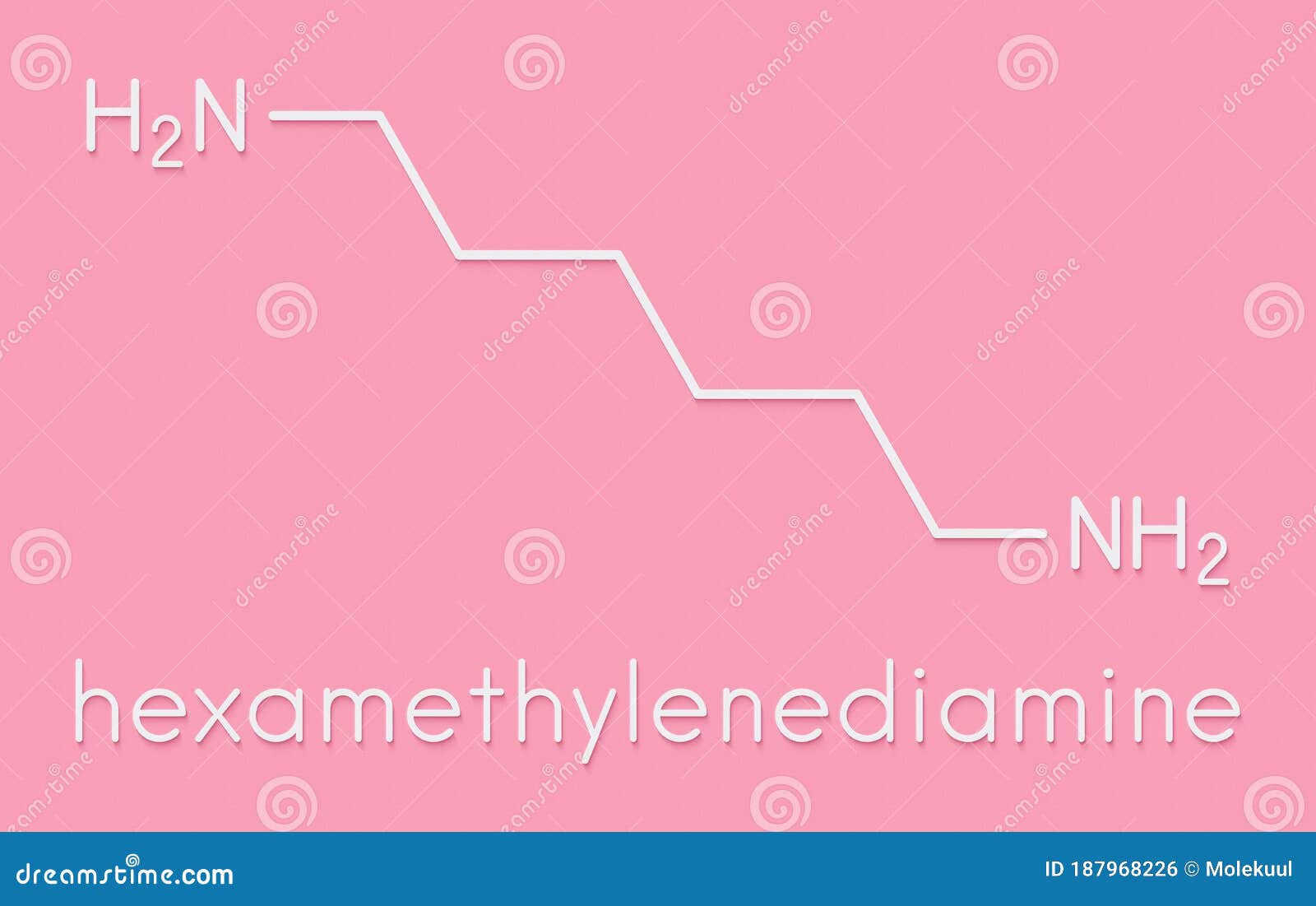 Hexamethylenediamine, Nylon Polyamide Building Block. Skeletal Formula ...