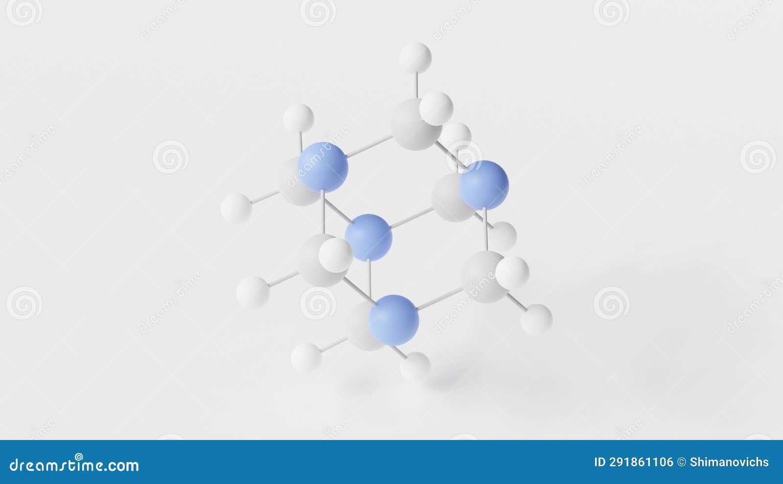 Hexamethylenetetramine Molecule 3d, Molecular Structure, Ball and Stick ...