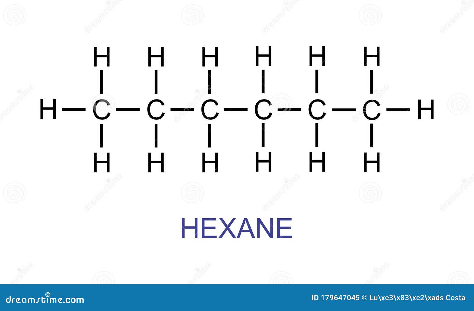 Hexane Formula Illustration Stock Illustration - Illustration of ...