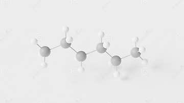 Hexane Molecule 3d, Molecular Structure, Ball and Stick Model ...