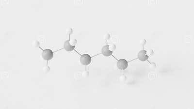 Hexane Molecule 3d, Molecular Structure, Ball and Stick Model ...