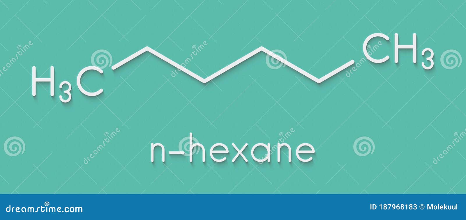 Hexane N-hexane Alkane Molecule. Skeletal Formula. Stock Illustration ...