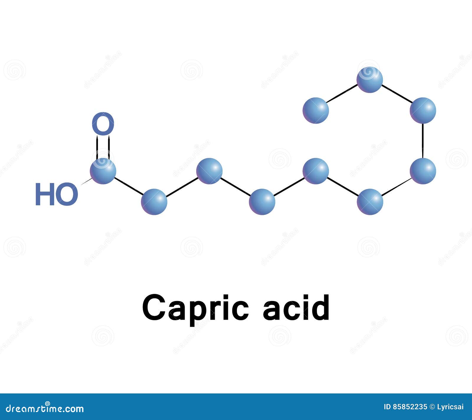 Hexanoic caproic acid stock vector. Illustration of compound - 85852235