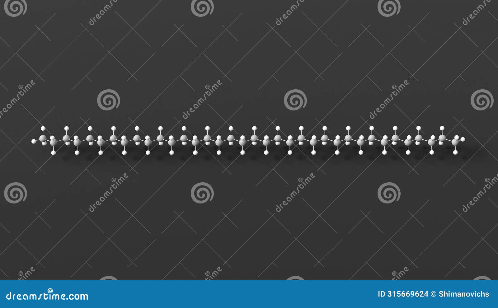 Hexatriacontane Molecule, Structural Chemical Formula, Ball-and-stick ...