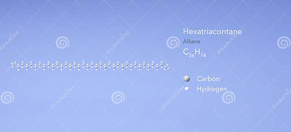 Hexatriacontane Molecule, Molecular Structures, Alkane, 3d Model ...