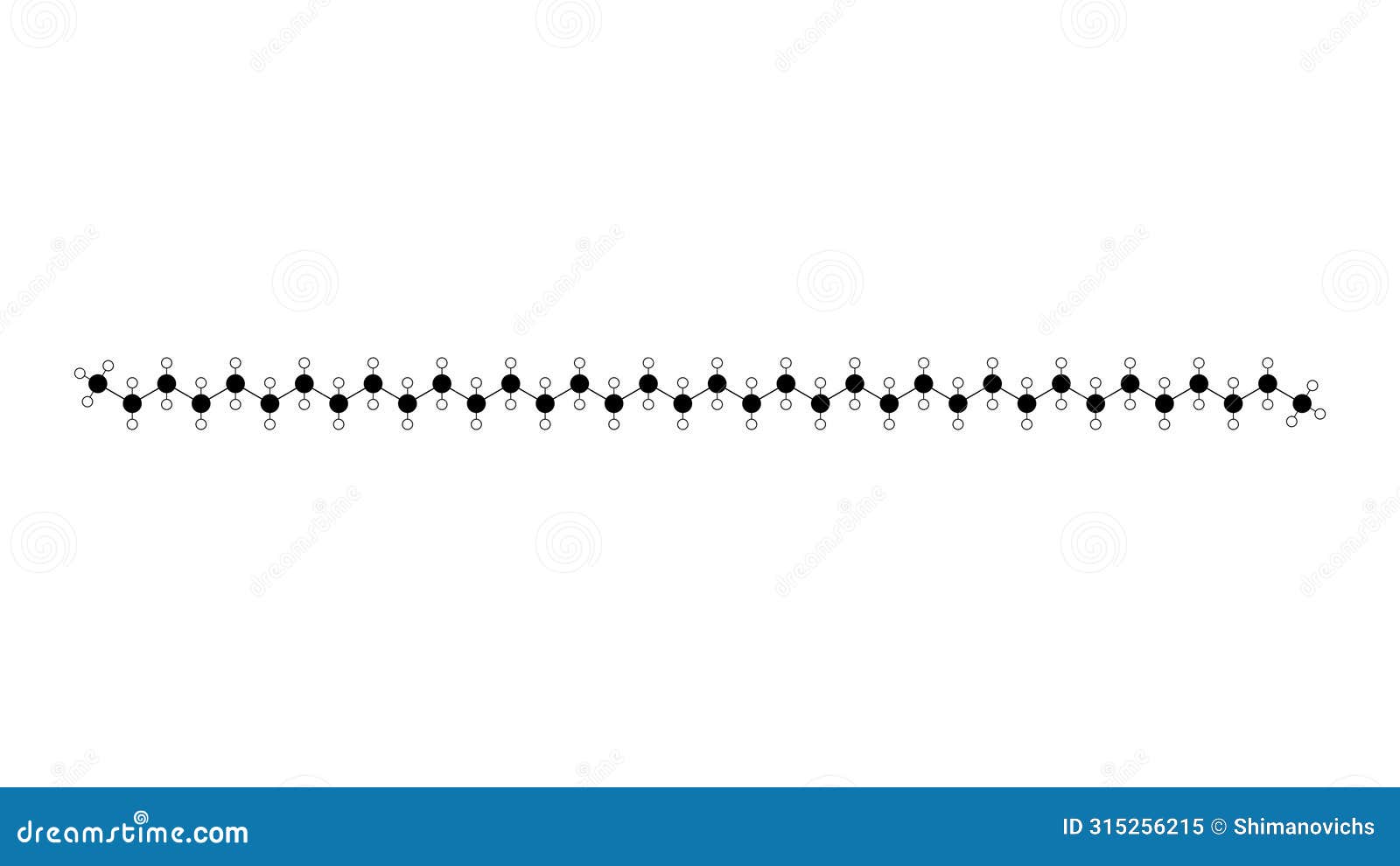 Hexatriacontane Molecule, Structural Chemical Formula, Ball-and-stick ...