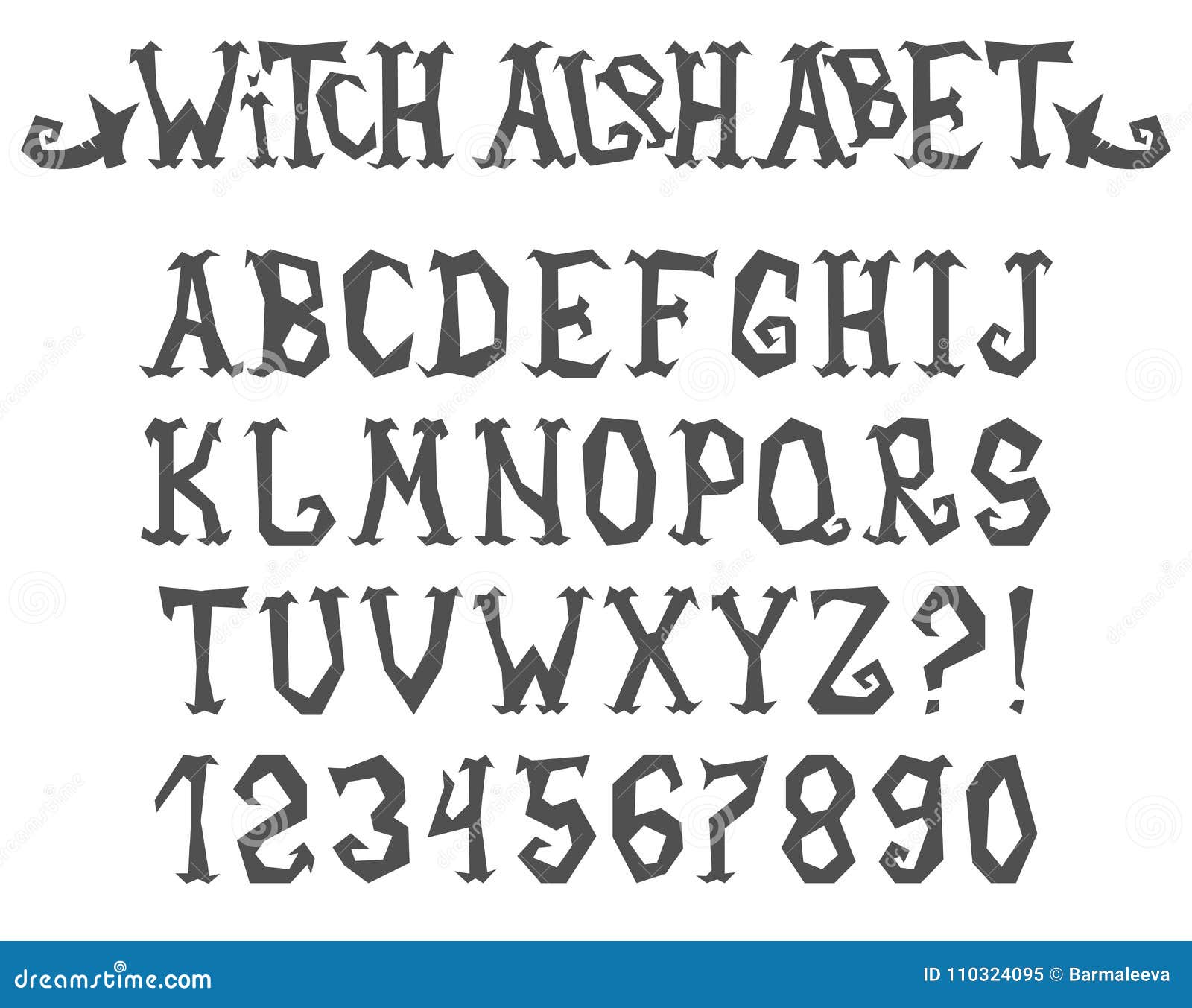 Hexen-gespenstisches Und Magisches Alphabet Vektor Abbildung ...