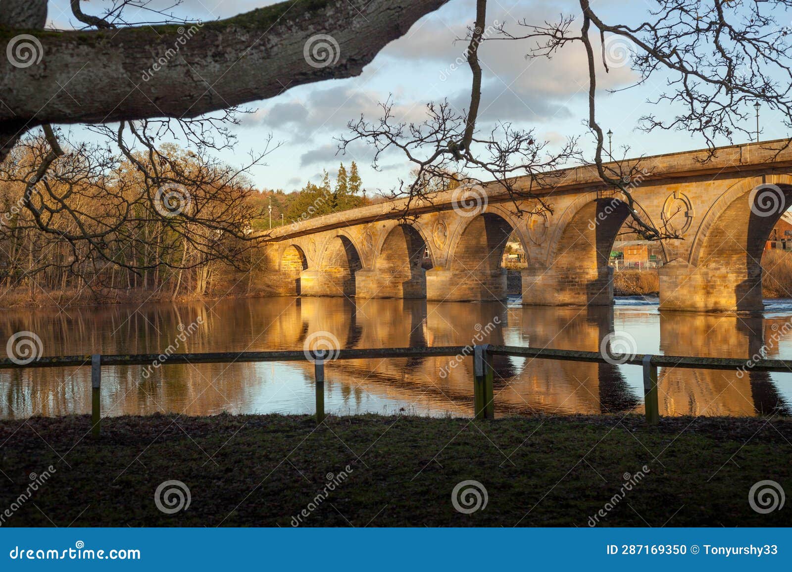 Hexham Bridge Taken from Tyne Green Stock Photo - Image of hexham ...