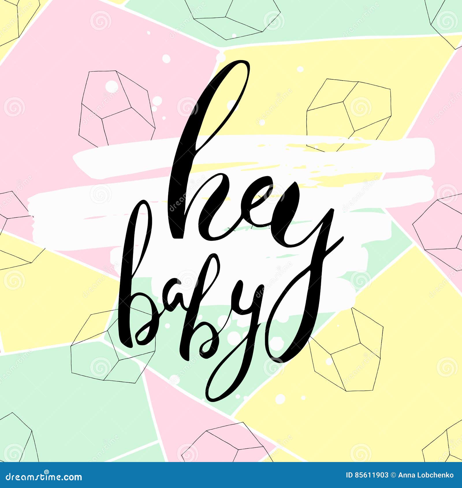 Hey Baby.Vector Calligraphy Stock Vector - Illustration of calligraphy ...