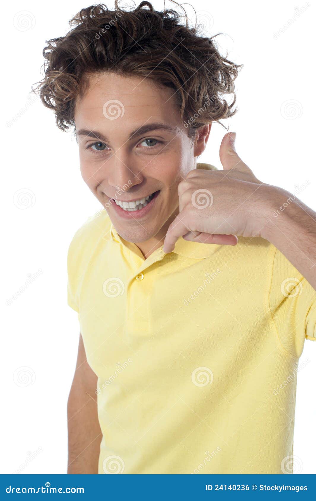 Hey call me stock photo. Image of indoors, cheerful, gesture - 24140236