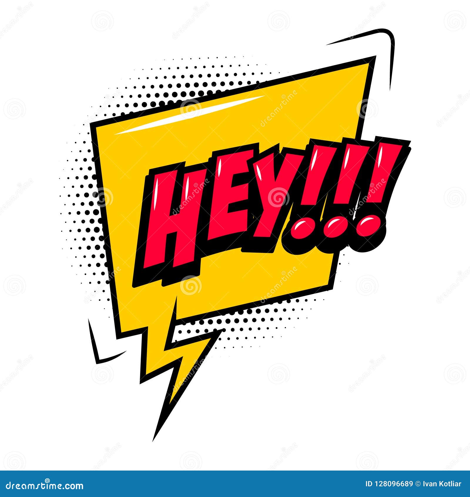 HEY!!! Comic Style Phrase with Speech Bubble. Stock Vector ...