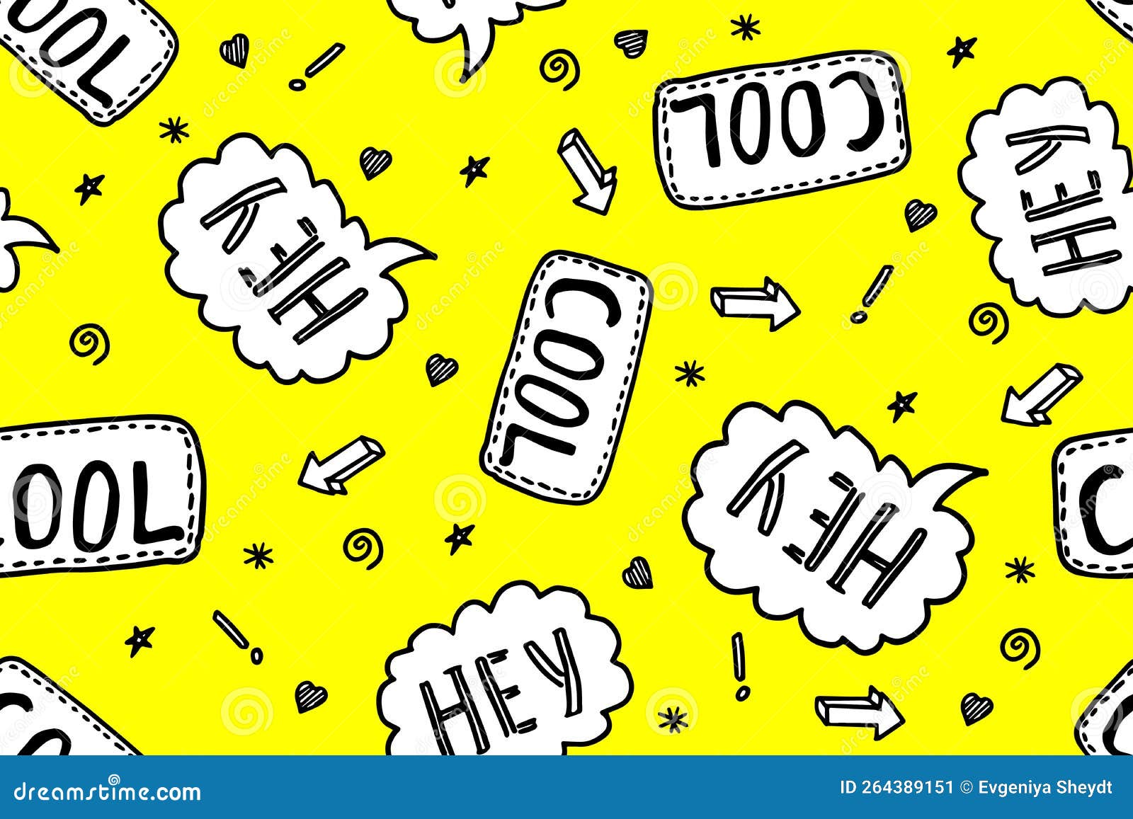 Hey Cool Text Message Seamless Pattern. Cute Speech Bubble Wallpaper ...