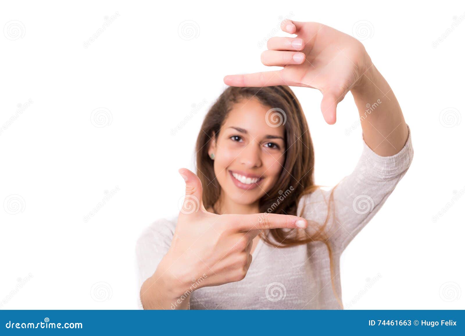 Hey ! Frame me! stock image. Image of beauty, face, casual - 74461663