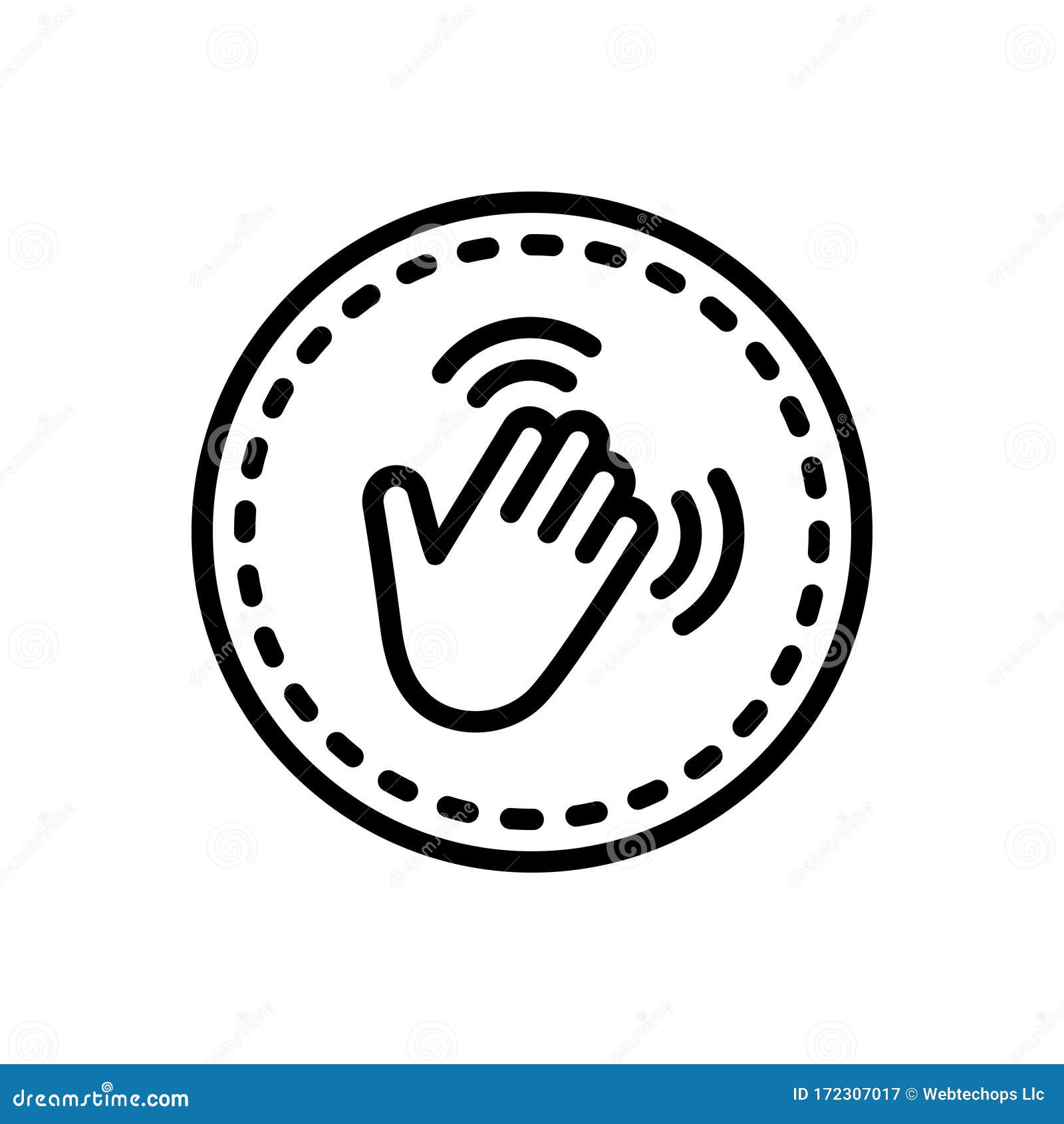 Black Line Icon for Hey, Finger and Acknowledge Stock Vector ...