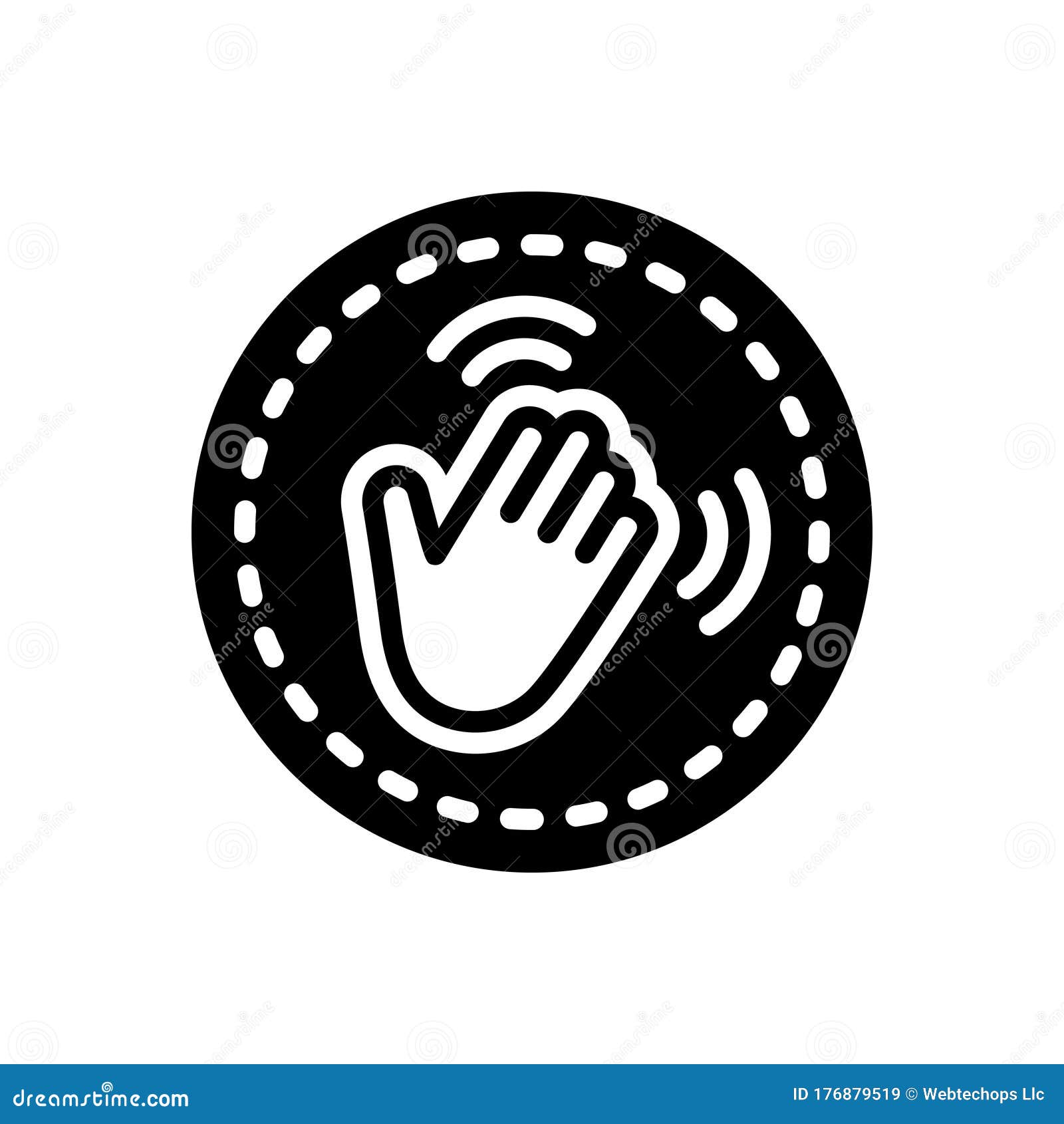 Black Solid Icon for Hey, Finger and Goodbye Stock Vector ...