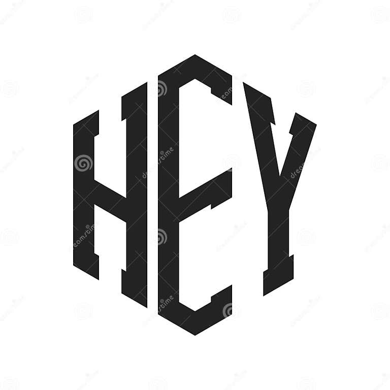 HEY Logo Design. Initial Letter HEY Monogram Logo Using Hexagon Shape ...