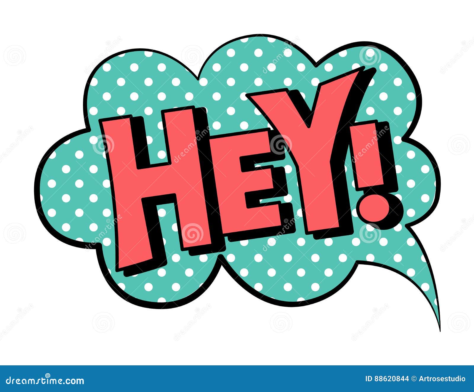 Hey Speech Bubble Retro Style Stock Illustrations – 135 Hey Speech ...